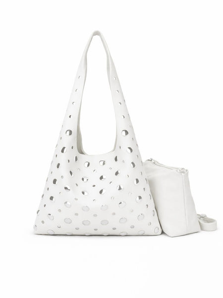 White Studded Two Piece Slouch Bag – Tillett's