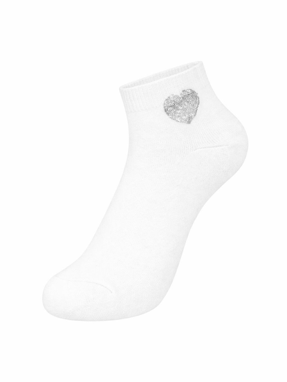 White Diamante Heart Ankle Socks – Tillett's